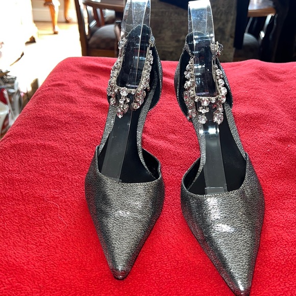 Ashro | Shoes | Nwot Ashrobrandnew Unusedfaux Rhinestone Silver Dress ...